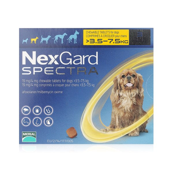 NexGard Spectra Chewable Tablets for Small Dogs3.5-7.5KG x 3 – VetMedi ...