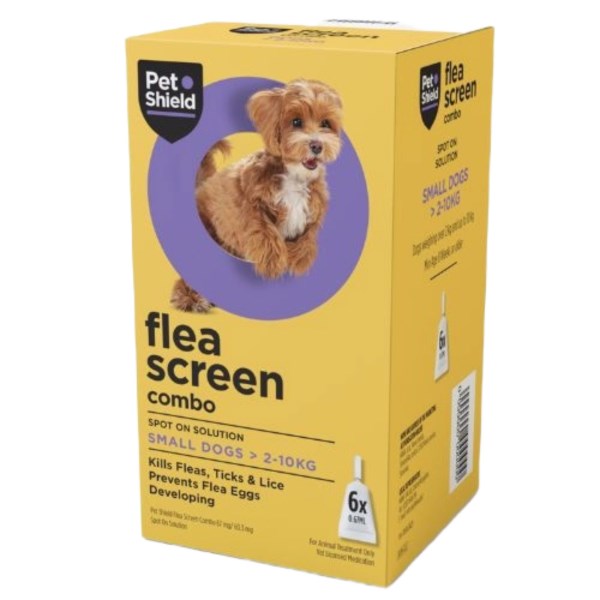Flea Screen Combo Spot on for dogs - Small Dog (2-10kg) 6 pipettes
