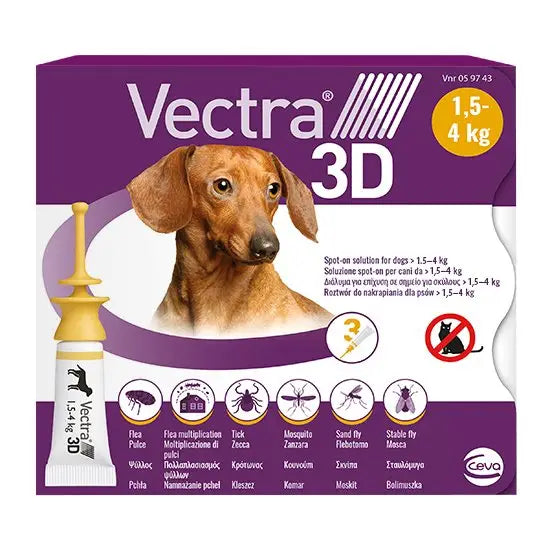 Vectra 3D for Dogs - 3 pipettes – VetMedi.co.uk